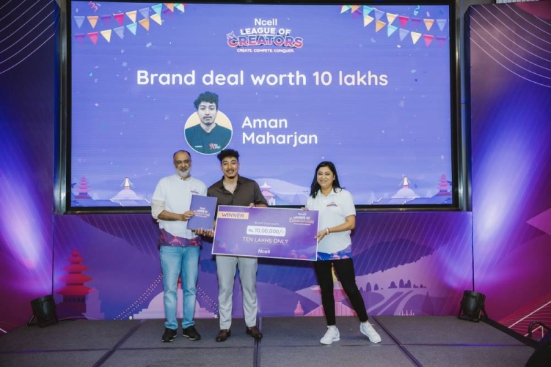 Ncell 'League of Creators': Aman wins Ncell brand deal worth Rs. 1 ...