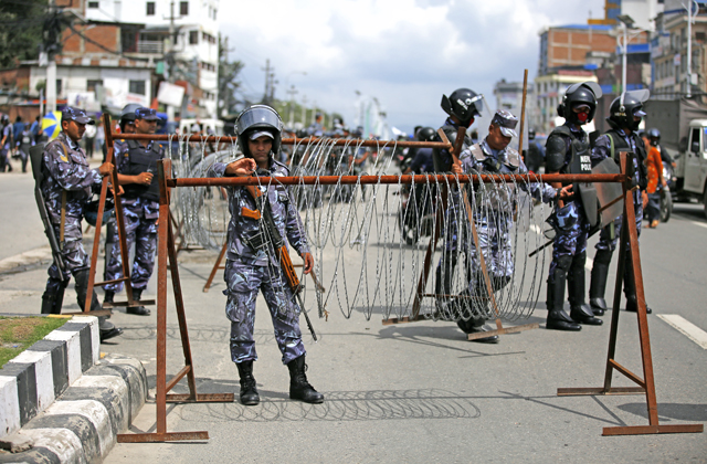 Police barricading street - The Himalayan Times - Nepal's No.1 English ...
